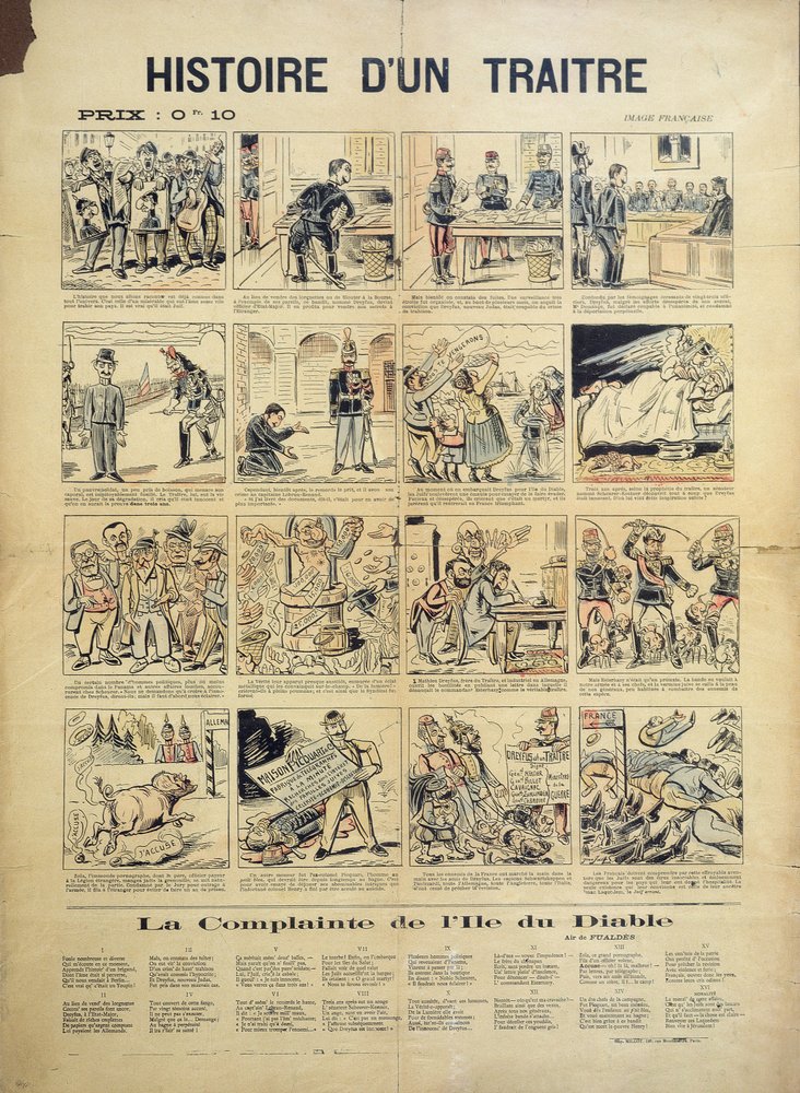 The Story of a Traitor, anti-Dreyfusard cartoon and song sheet