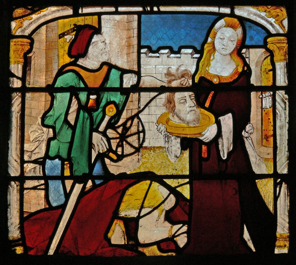 Window depicting Salome receiving Saint John the Baptist's head