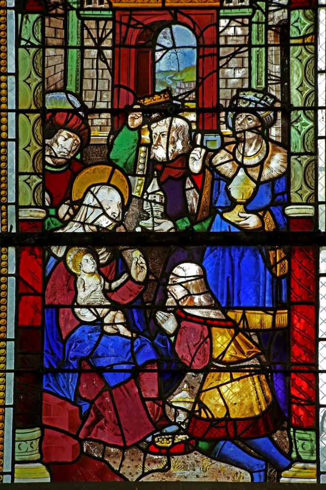 Window depicting the Adoration of the Magi by French School