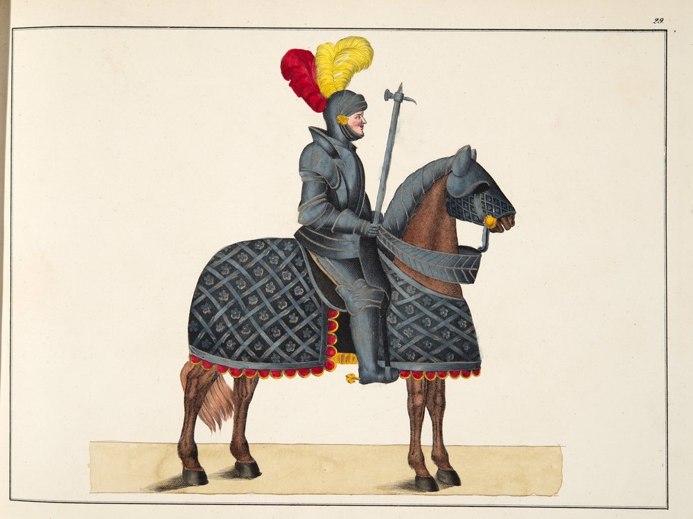 Medieval Knight On Horse Painting Medieval Knights In Jousting Armor