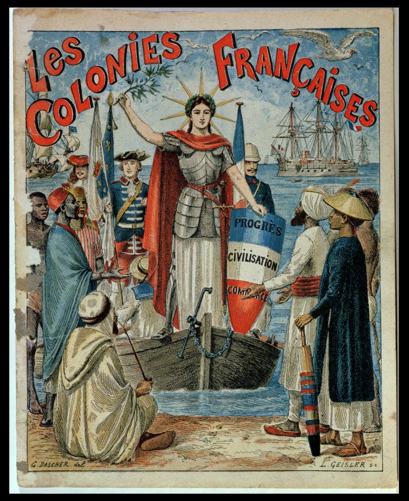 French Colonies, cover of an exercise book illustrated by G. Dascher