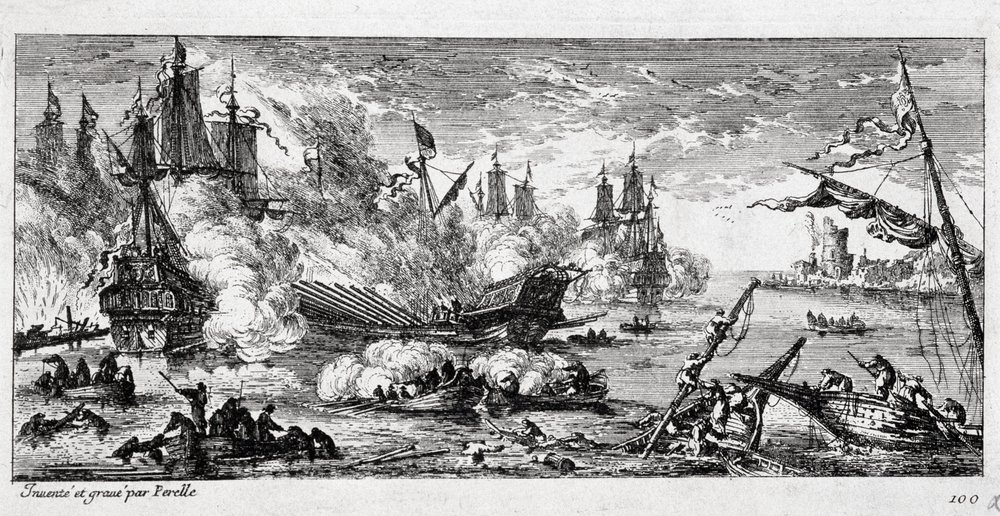 Naval Battle of Agosta (present-day Augusta in Sicily) between the ...