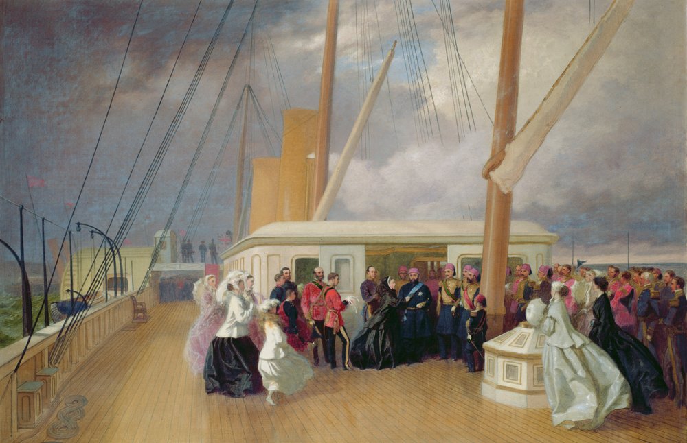 Queen Victoria investing the Sultan with the Order of the Garter on ...