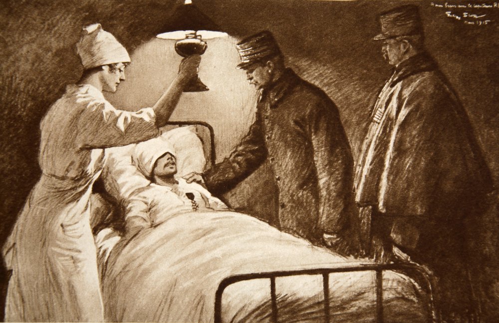 A chevalier of the Legion of Honour: a wounded French captain, about to ...