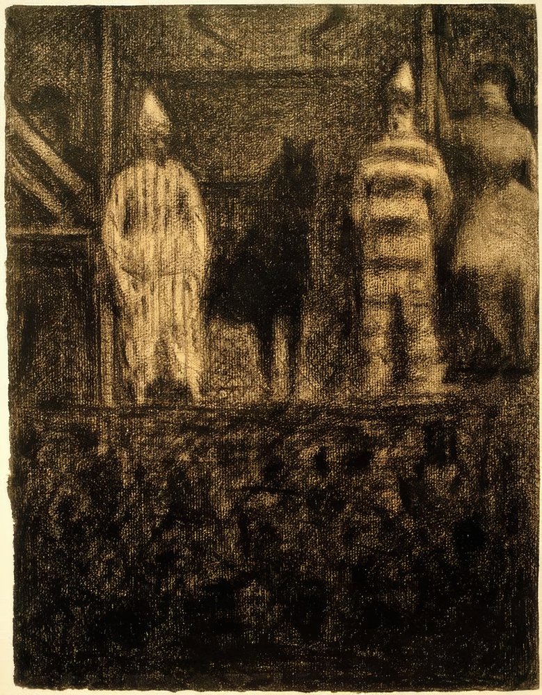 Clowns and Pony (A Parade) by Georges Seurat: Fine art print