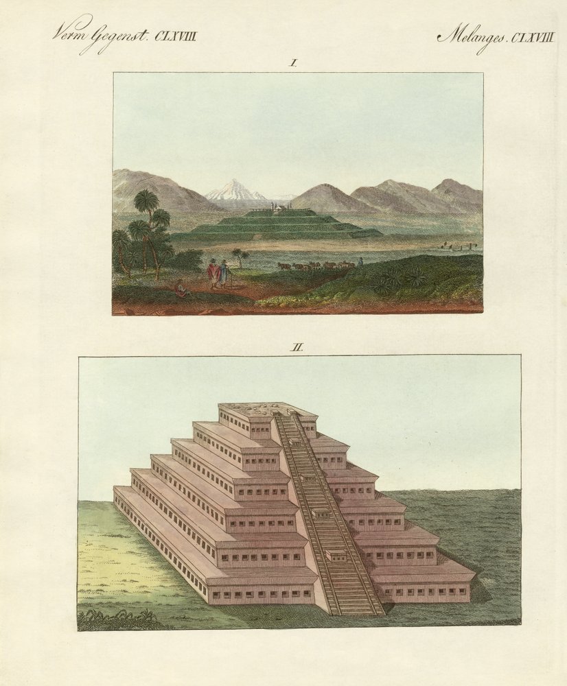 Mexican Pyramids by German School: Buy fine art print