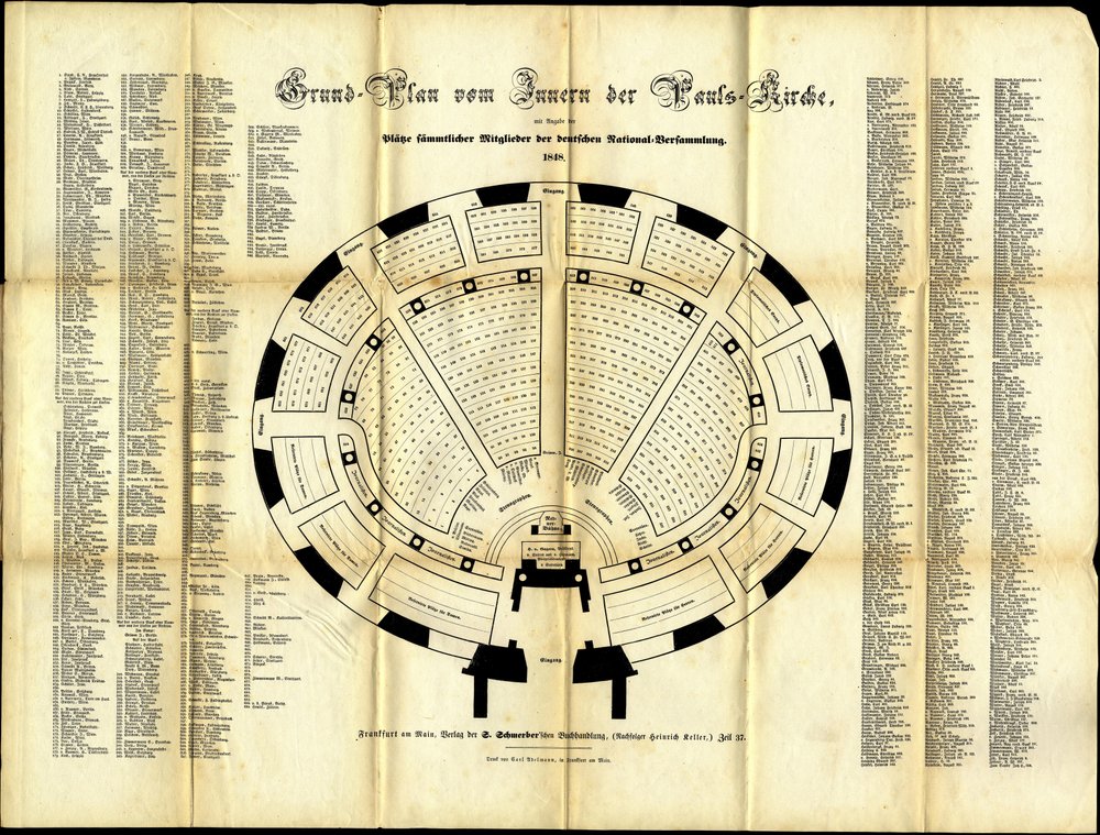 Seating Plan of the St. Paul's Church National Assembly, 1848