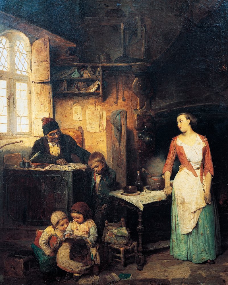 Schoolmaster by Gerolamo Induno: Buy fine art print