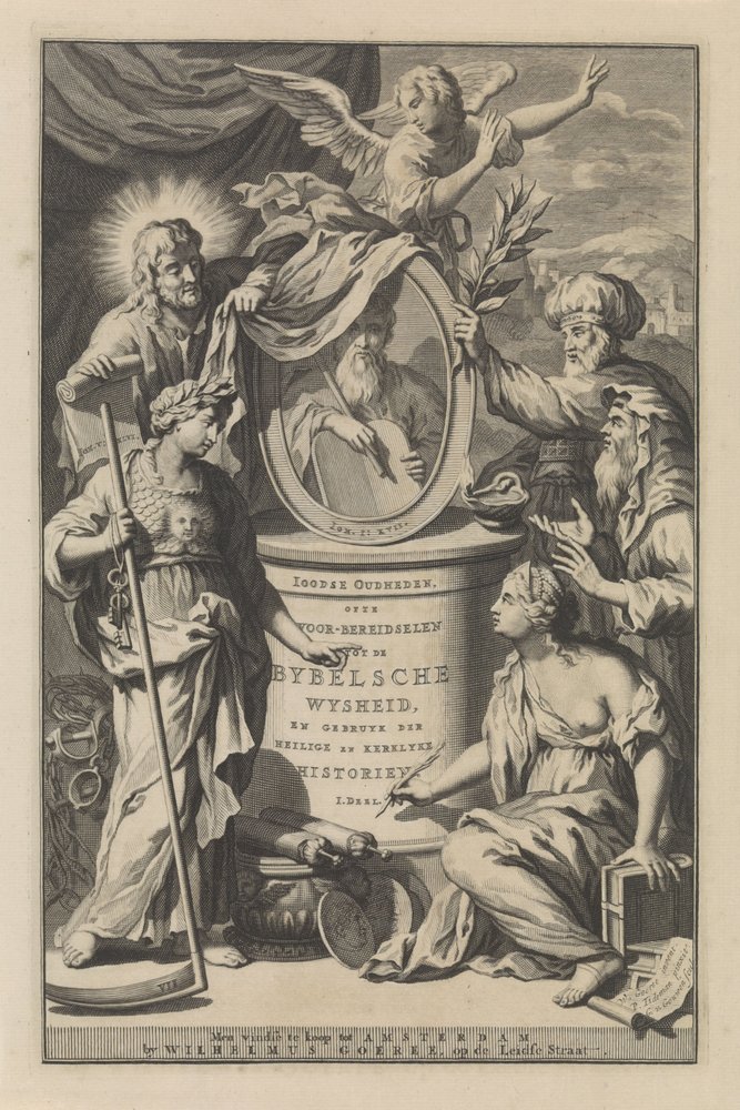 Biblical Figures Unveil the Portrait of Moses (Title Page for Wilhelmus ...