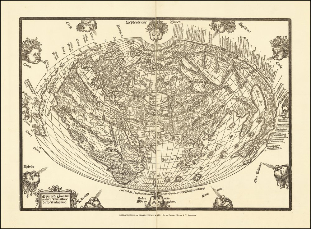 1540 Map of the World by Giovanni Andrea Vavassore