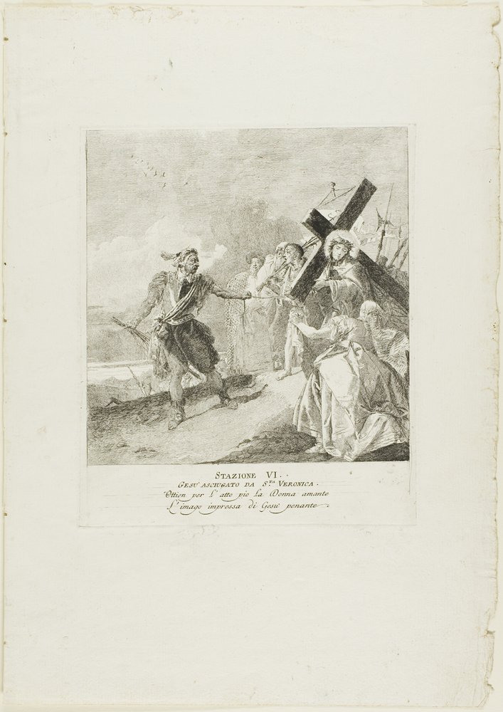 Christ's Face is Wiped by St. Veronica, plate six from Stations of the ...