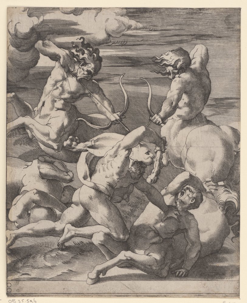 Hercules Fighting Centaurs by Giovanni Jacopo Caraglio