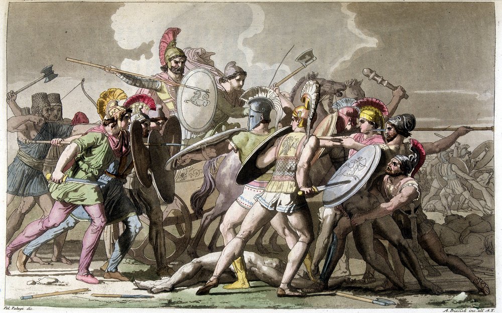 Combat for the Corpse of Patroclus (Troy War) - in 'Le Costume ancien ...