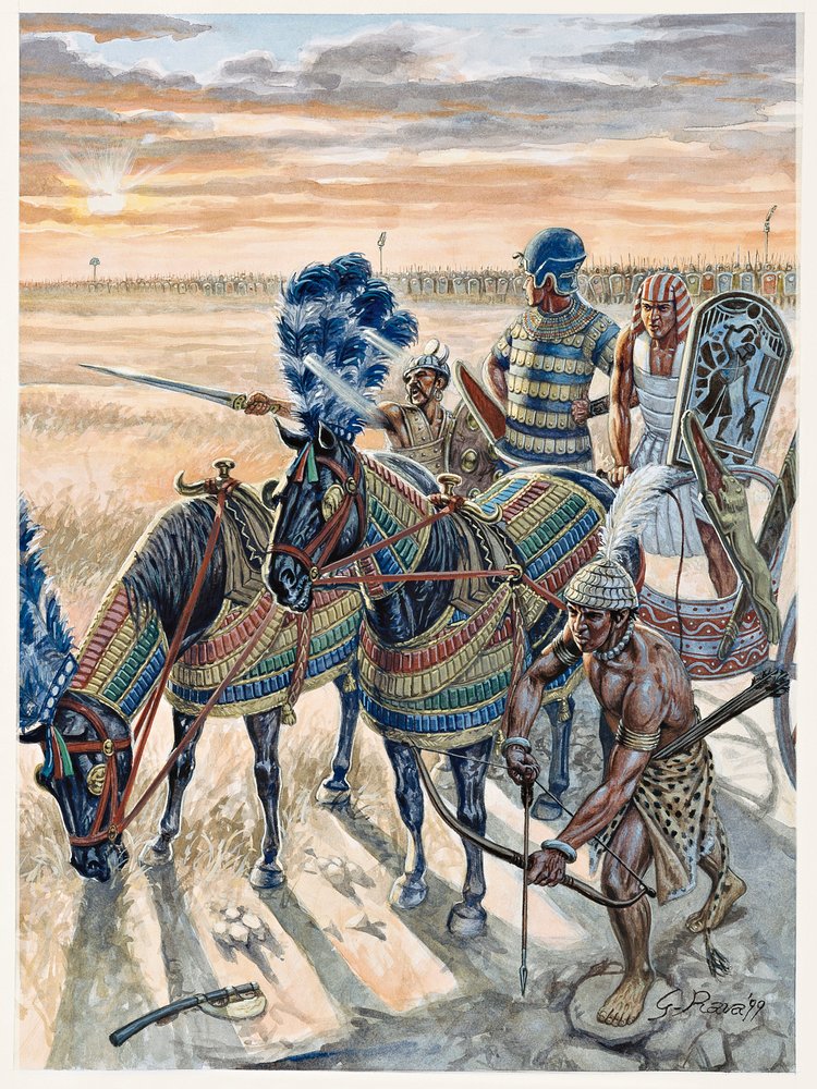 Egyptian Antiquity: Representation of Pharaoh Ramses II with His Army ...