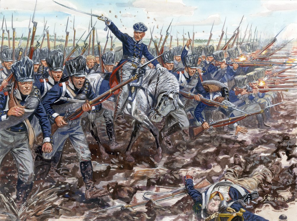 First Empire: Prussian Infantry Charging 1813 - Illustration by ...