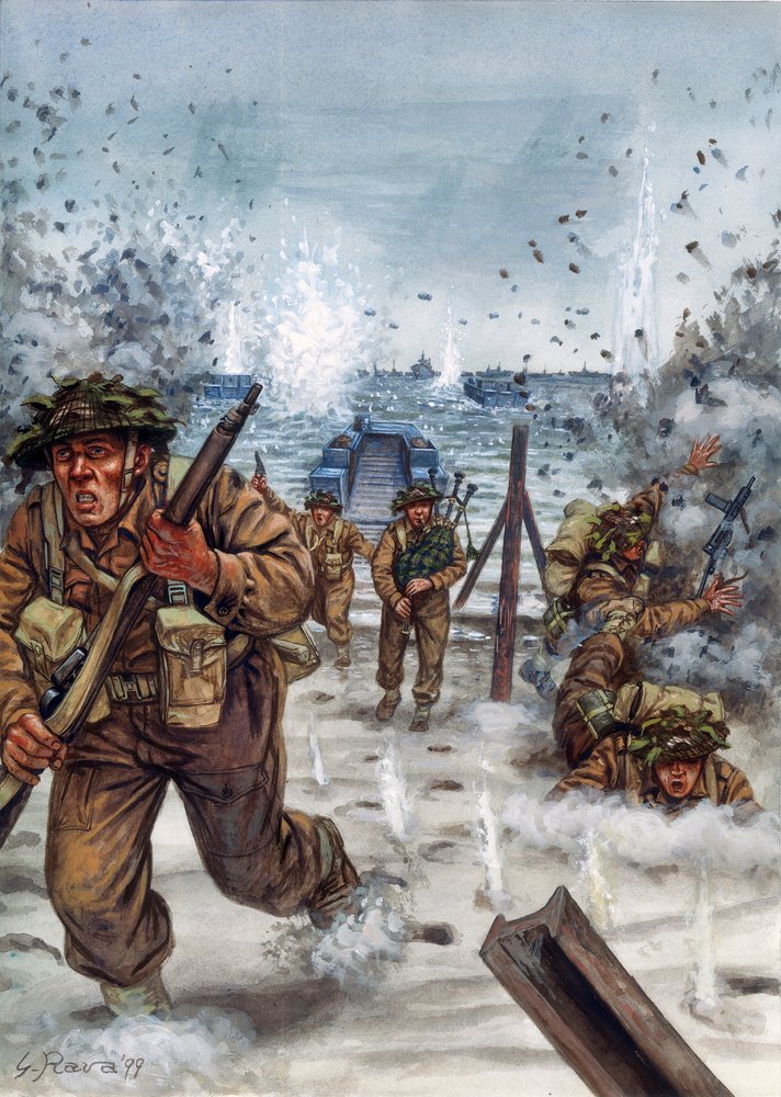 Second World War: Scottish soldiers during the Debarkage in Normandy 6 ...