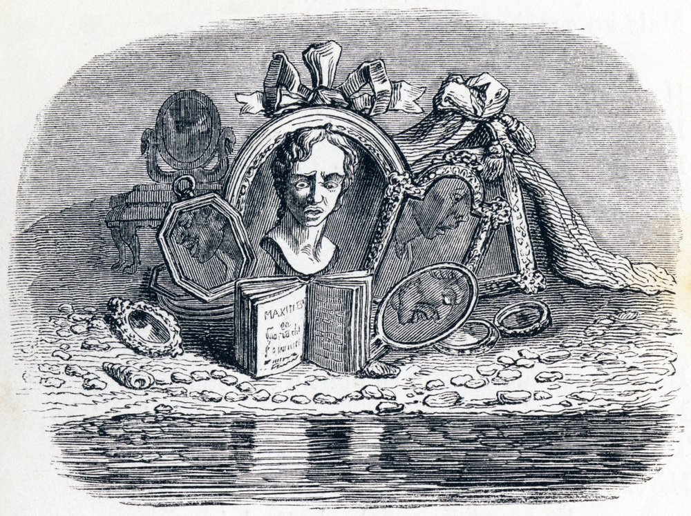 The Man and His Face - Fables by La Fontaine by Grandville