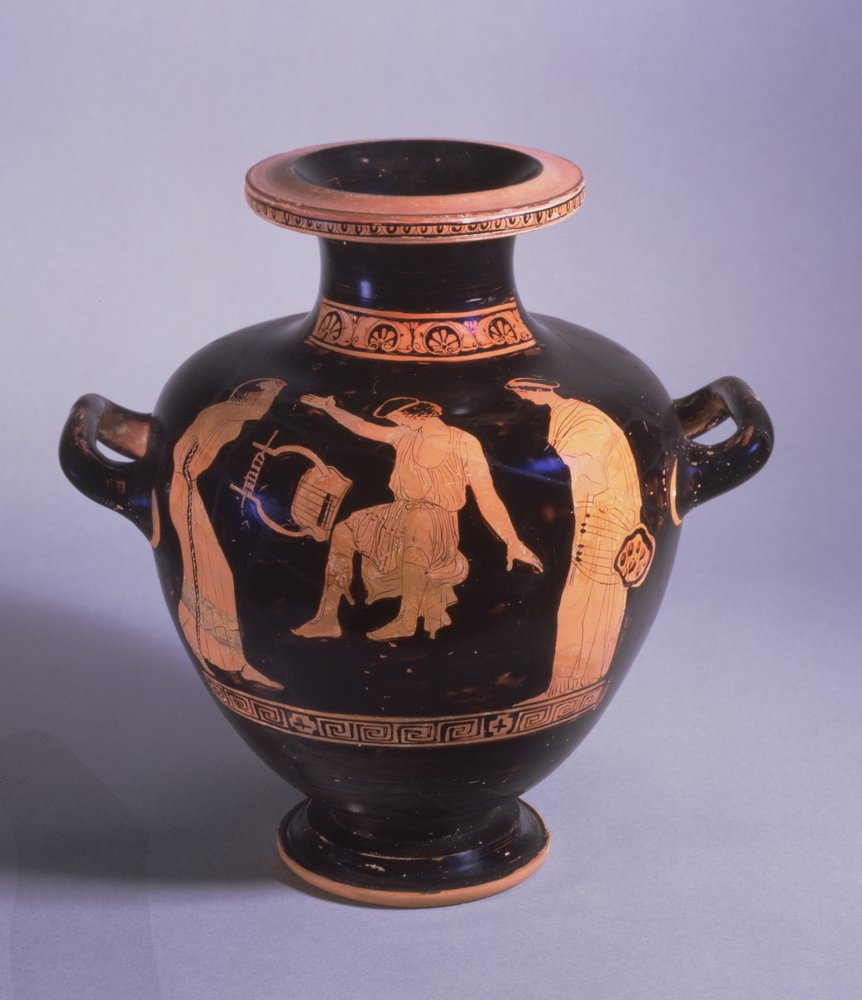 Attic red-figure hydria, decorated with a scene of the Thracian bard ...