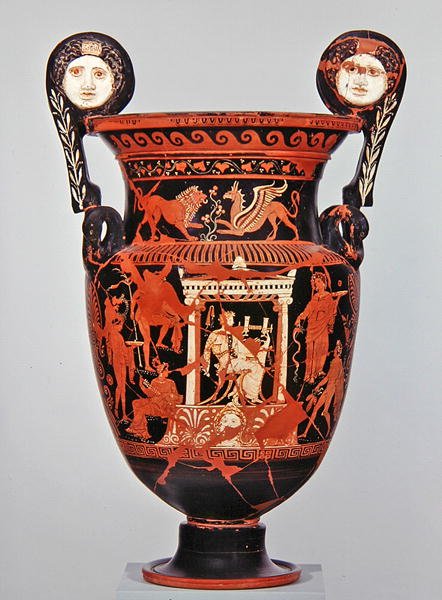 Apulian red-figure volute crater, c.375-350 BC by Greek