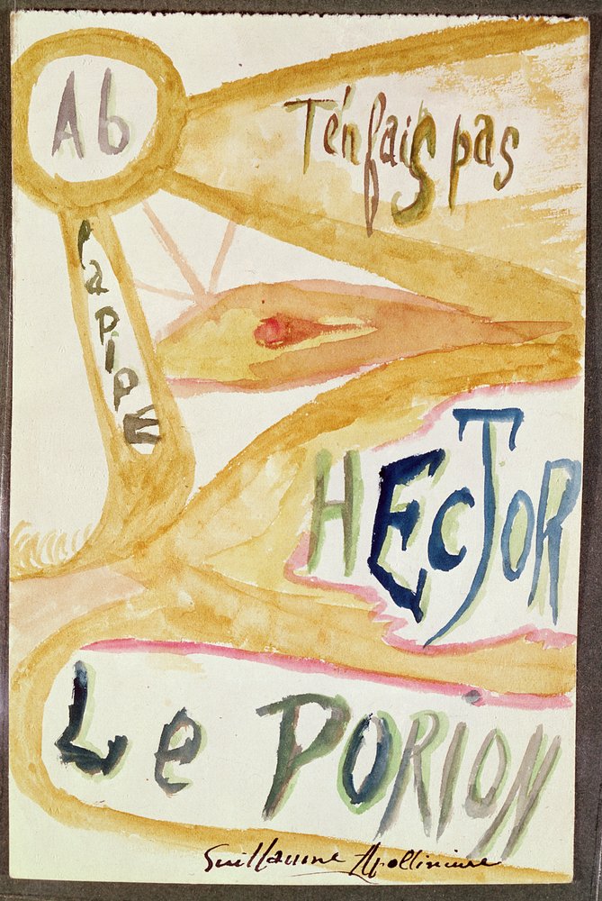 Illustrated version of a poem from the 'Calligrammes' collection