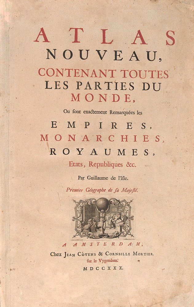 Atlas carrying the world, in a geography map shop