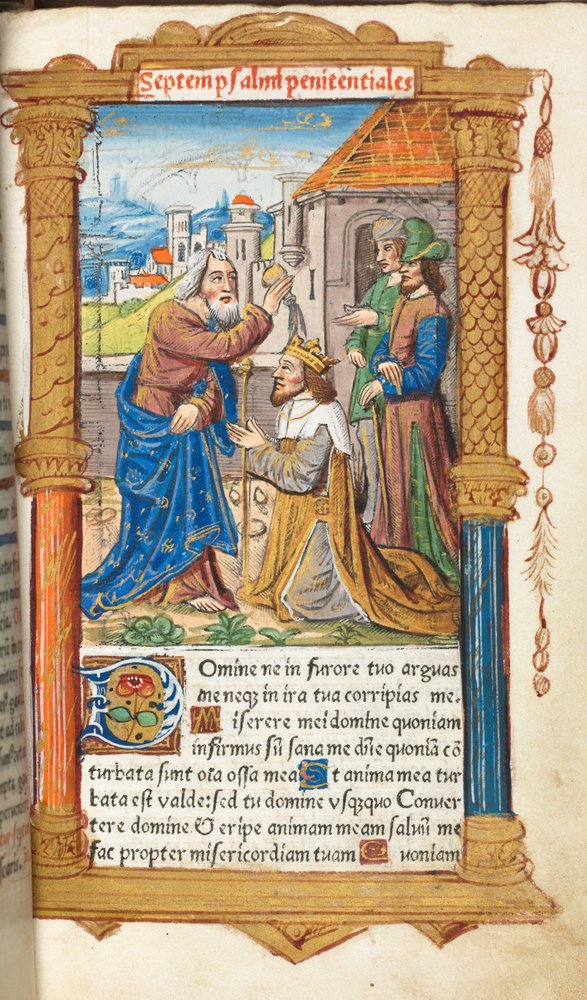 Printed Book of Hours Use of Rome: fol. 65r, David and Samuel