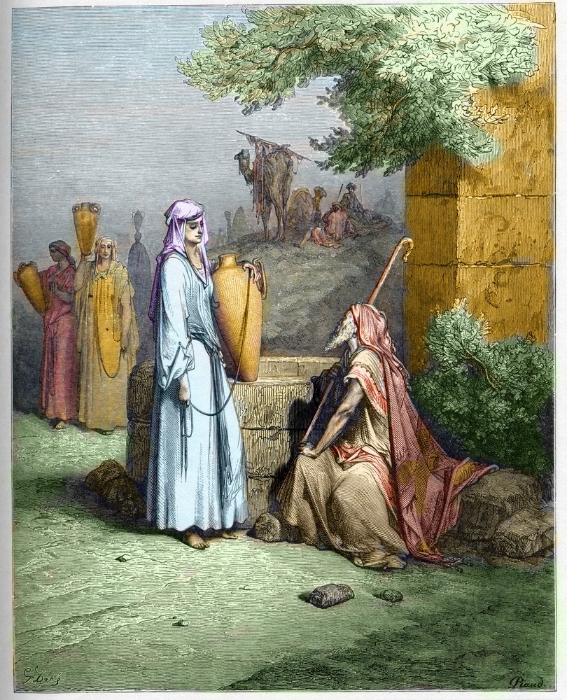 Eliezer and Rebekah - Eliezer, the servant of Abraham, is offered a ...