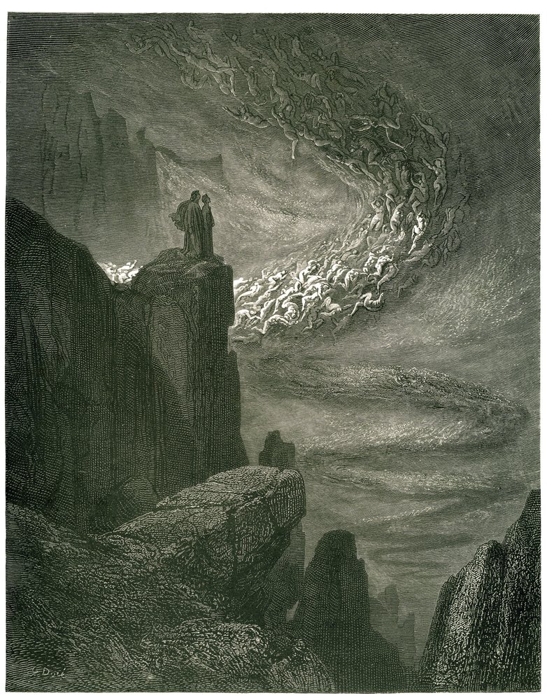 The Hell of Dante Alighieri (The Divine Comedy) illustrated by Gustave Dore. French edition of 1861