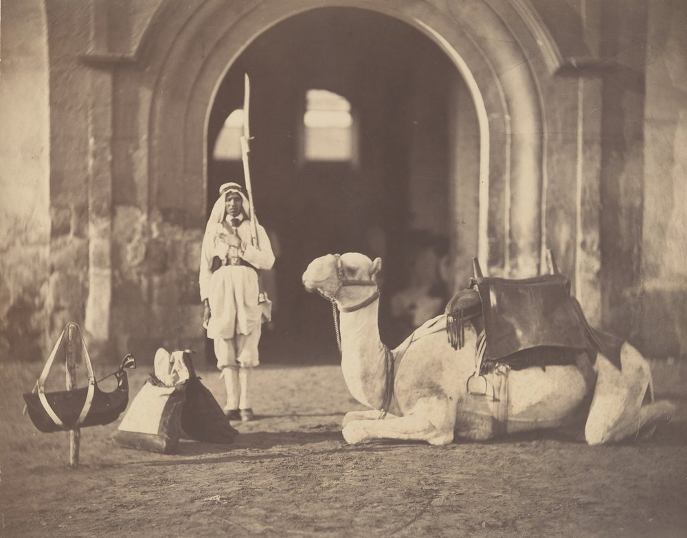 Soldier and Military Camel by Gustave Le Gray