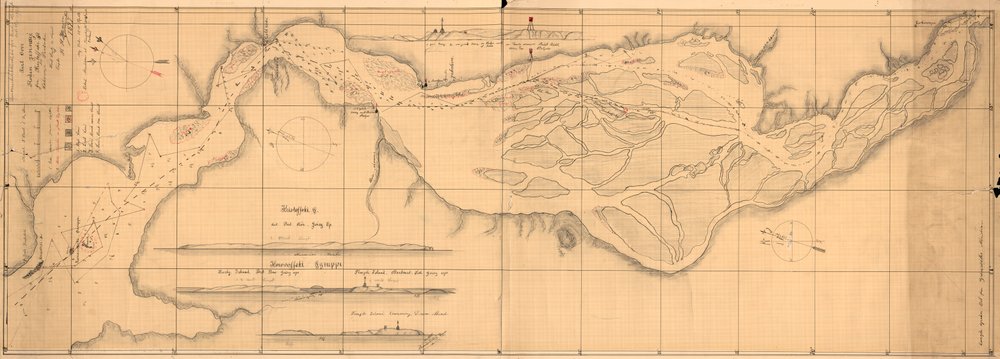Map of the Yenisei River by H.H. Hansen: Fine art print