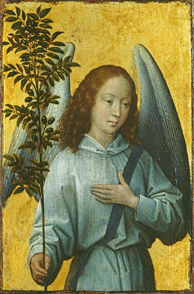 Angel Holding an Olive Branch by Hans Memling