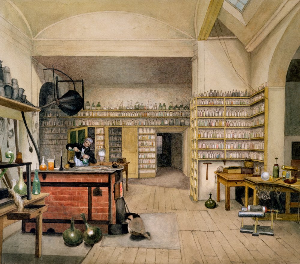 Michael Faraday in his Basement Laboratory, 1852