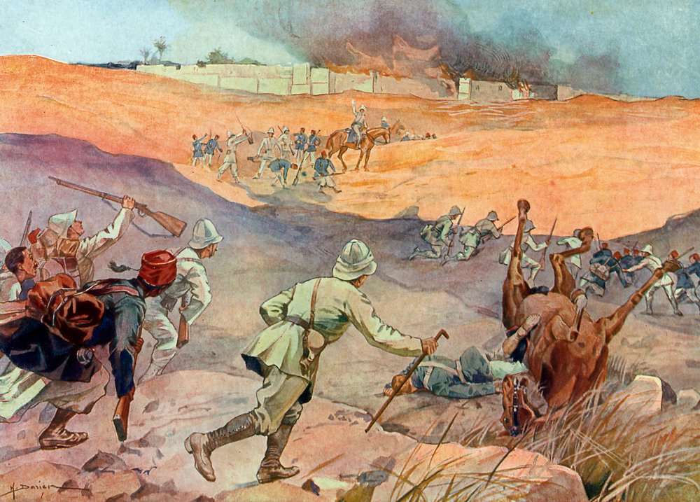 Conquest of Dahomey: Colonel Dodds' Troops at the Gates of Abomey