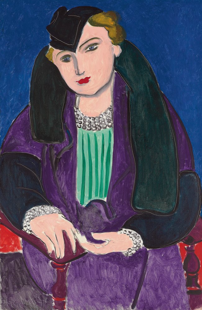 Portrait with a Blue Coat by Henri Matisse: Fine art print