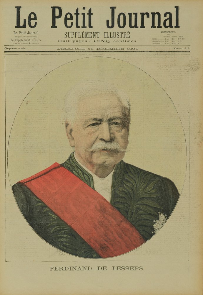 Portrait of Ferdinand Marie de Lesseps from Le Petit Journal