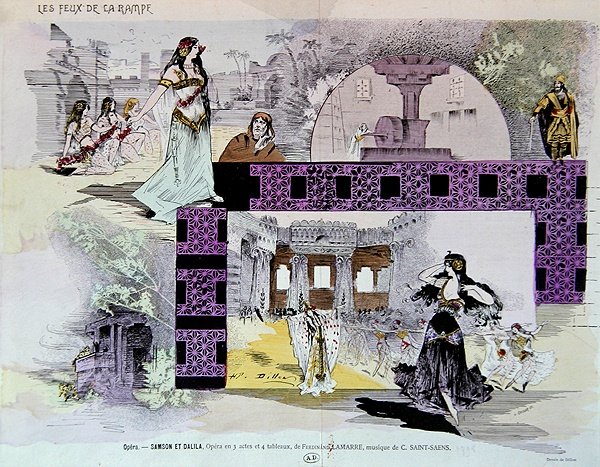 Scenes from the opera 'Samson and Delilah' by Charles Camille Saint-Saens