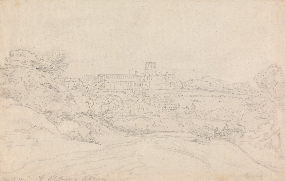 St. Alban's Abbey by Henry Edridge: Premium art reproduction