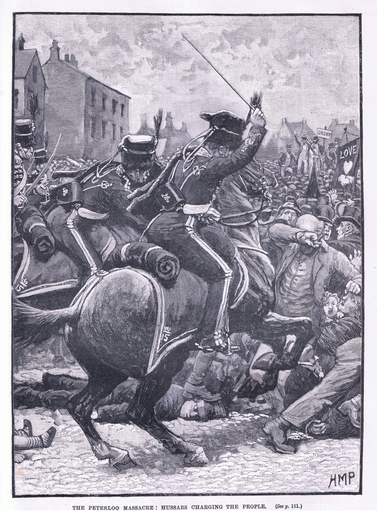The Peterloo Massacre: Hussars charging the people AD 1819