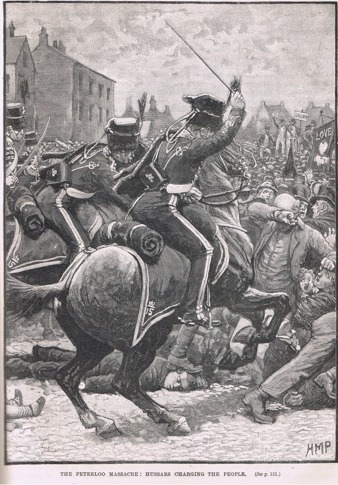 The Peterloo Massacre with the Hussars Charging the People ...
