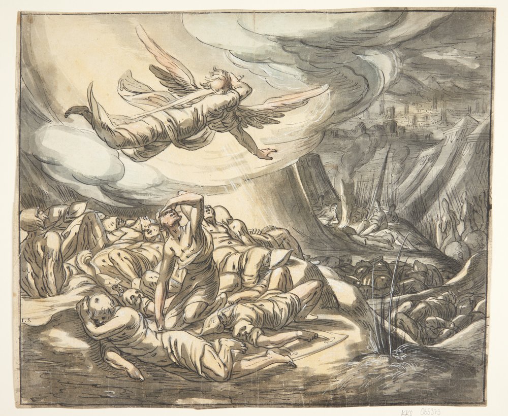 Angel with Drawn Sword by Hermann Weyer: Fine art print