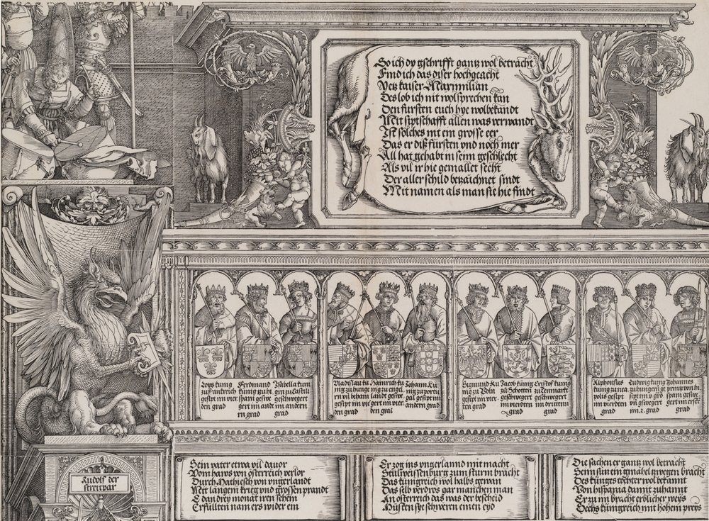 The Upper Section of the Right Portal, with the Inscription on a Stag ...