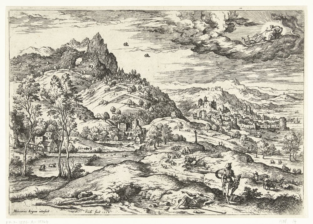 Mercury with the head of Argus (series title: Landscapes with biblical ...