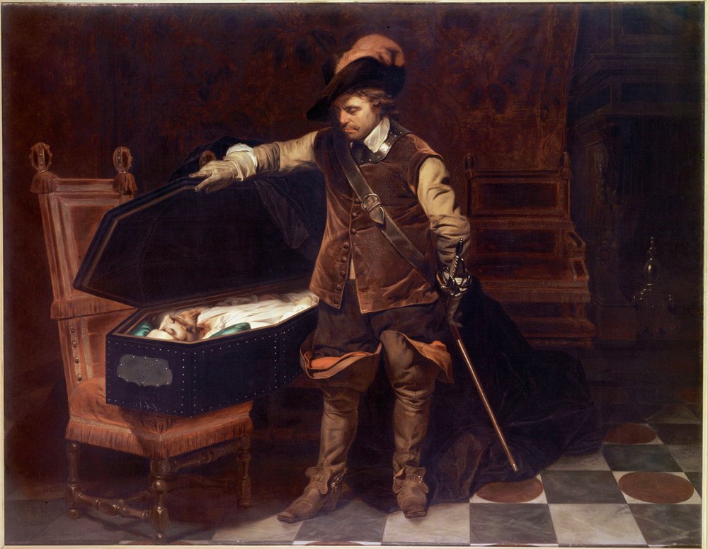 Oliver Cromwell Before the Coffin of Charles I