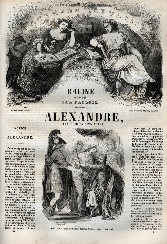 Alexandre le Grand tragedy in five acts - engraving in Oeuvres de Jean ...