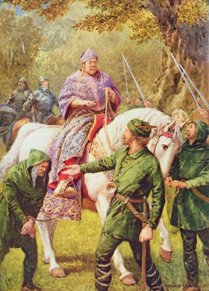 Robin Hood meets the Bishop of Hereford, illustration from 'Robin Hood ...