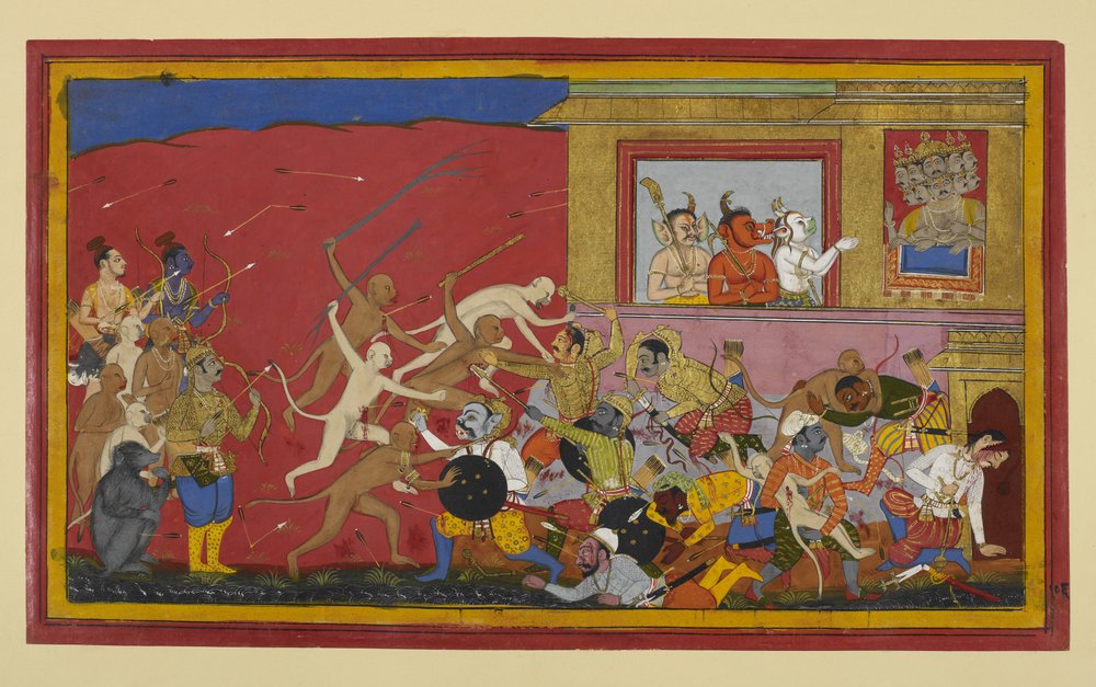 Kumbha and Nikumbha Battle Monkeys; Demons Report to Ravana