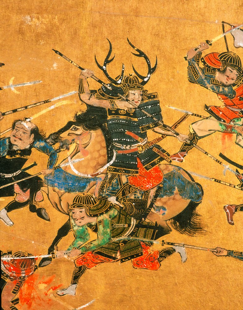 Samurai - 2 panels depicting a detail scene from the Battle of Osaka