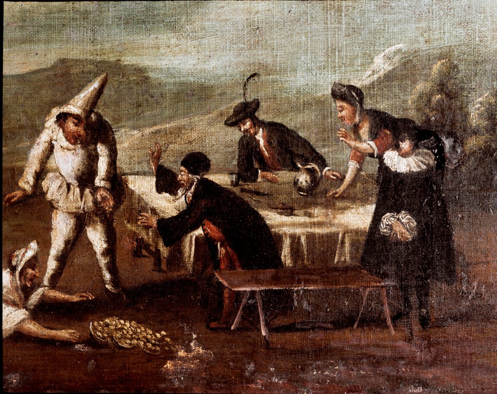 Commedia dell'arte: Scenes of Lazzi, Burlesque Jokes and Pranks (Detail)