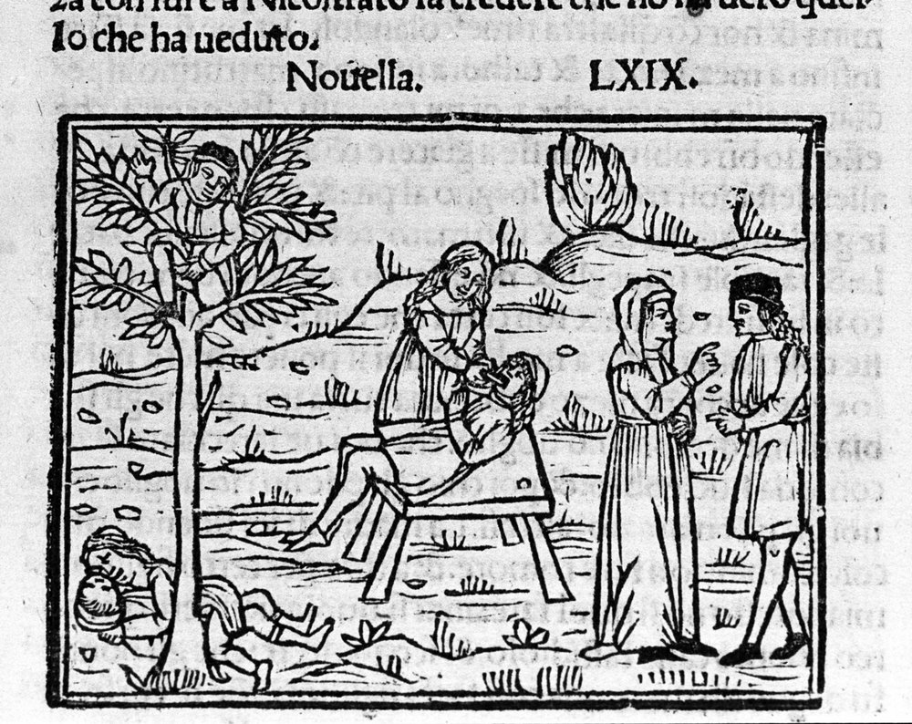 Lidia, an adulterous wife, is surprised by her husband in Pirro's arms ...