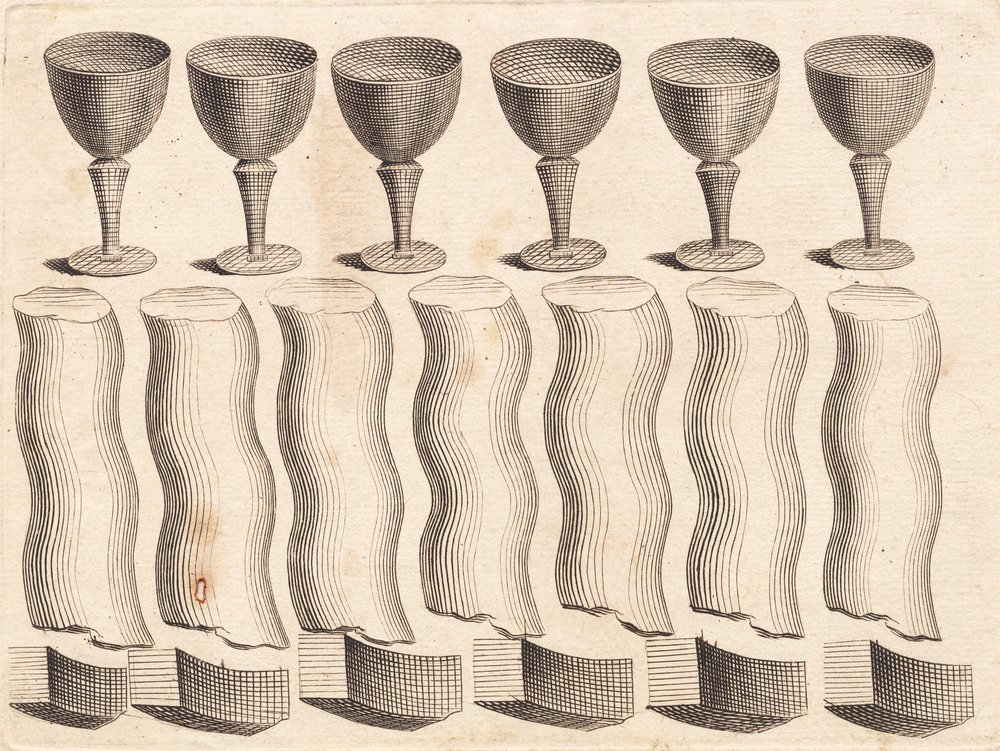 Study Sheet of Goblets and Parts of a Twisted Round Rod